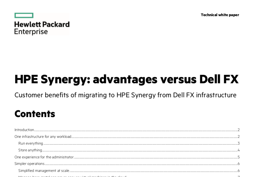 Customer Benefits of Migrating to HPE Synergy from Dell FX ...